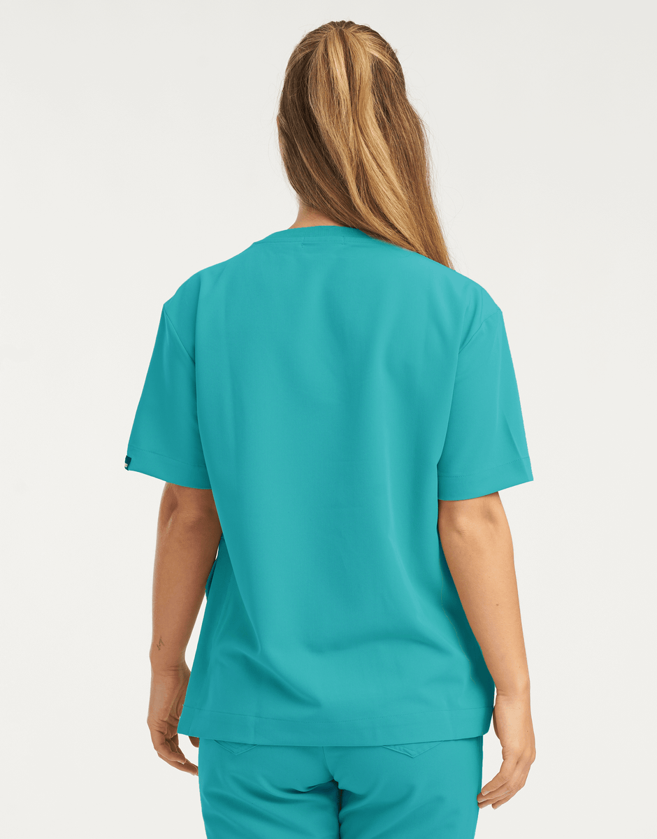 Essential Crewneck Scrub Top - Sydney Teal – Airmed Scrubs