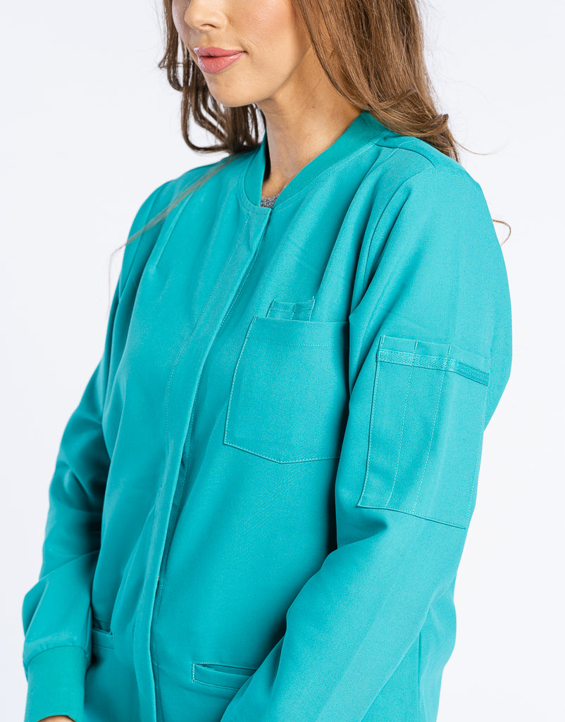Scrub Jacket Button Up - Sydney Teal – Airmed Scrubs
