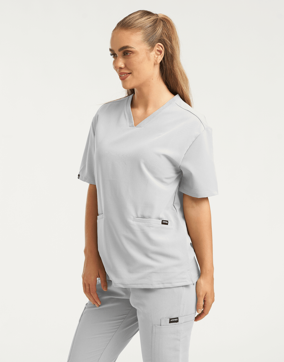 Essential V Neck Scrub Top - Tail Light – Airmed Scrubs