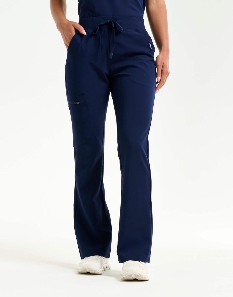 Essential Flare Scrub Pants - True Navy – Airmed Scrubs