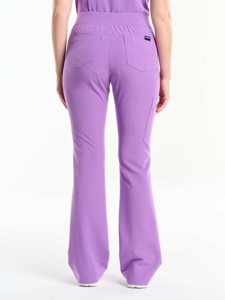 Essential Flare Scrub Pants in Wisteria Purple | Airmed Scrubs