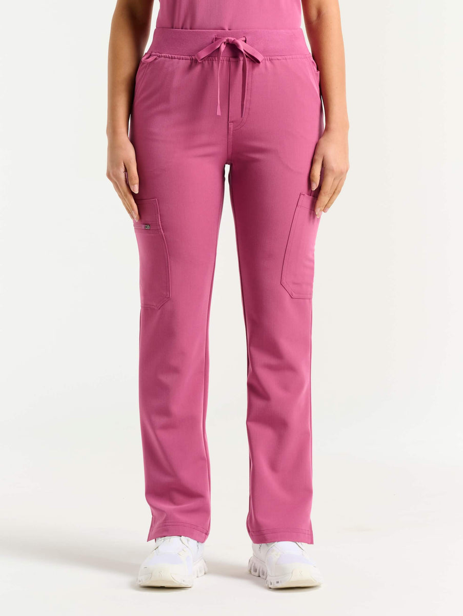 Essential Multi-Pocket Scrub Pants in Red Violet | Airmed Scrubs