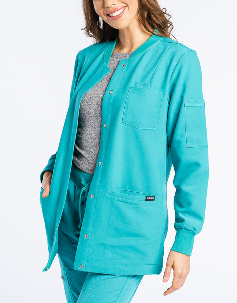 Scrub Jacket Button Up - Sydney Teal – Airmed Scrubs