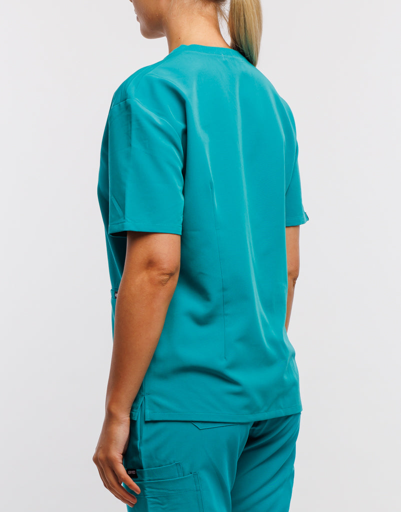 Essential Everyday V Neck Scrub Top - Sydney Teal – Airmed Scrubs